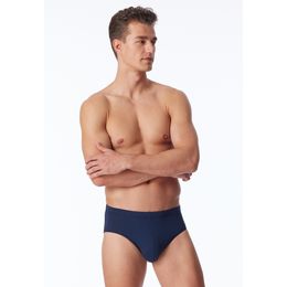 Minislip Schiesser "Cotton Casual", Herren, Gr. 4, blau (803, blau), Single Jersey, Obermaterial: 95% Baumwolle, 5% Elasthan, k&ouml;rpernah, Unterhosen, ohne Eingriff, gemustert