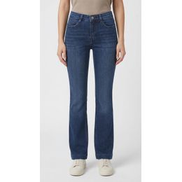 Bootcut-Jeans MAC "BOOT", Damen, Gr. 40, L&auml;nge 32, blau (chic indigo), Denim/Jeans, Obermaterial: 91% Baumwolle, 7% Elastomultiester, 2% Elasthan, bootcut fit kn&ouml;chellang, Jeans, im Five-Pocket Style