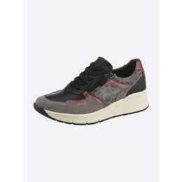 Heine Damen Sneaker, Grau, Gr. 37, Sneakers & Schn&uuml;rer, Material: Rindsleder
