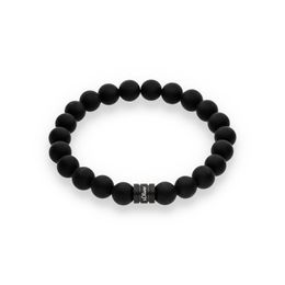 Armband s.Oliver, schwarz, schwarz, Armb&auml;nder, Herren, 22cm, Edelstahl, Armband, mit Achat, Sodalith, Tigerauge, Spektrolith oder Kambaba Jaspis