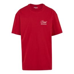 T-Shirt "Upscale by Mister Tee Dangerous Grounds Oversize Tee", Jungen, Gr. S, rot (cityrot), 100% Baumwolle, UPSCALE BY MISTER TEE, bedruckt, oversize, Rundhals, Shirts T-Shirt