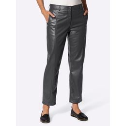 WITT Damen Lederimitathose mit Teilungsnaht vorne, schwarz, Gr&ouml;&szlig;e 48