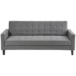 Livetastic Schlafsofa, Dunkelgrau, Holz, Kiefer, 3-Sitzer, 204x81x85 cm, Liegefunktion, Wohnzimmer, Sofas & Couches, Schlafsofas, Klappsofas