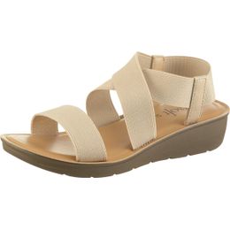 Damen Sandalette Obermaterial aus Textil vanille, Gr&ouml;&szlig;e 40