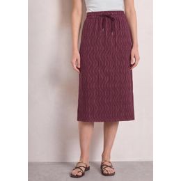 Street One Damen Midirockblush berry, Gr. 40, gemustert, Stoff, 100% Viskose, R&ouml;cke, Elastikbund mit Tunnelzug
