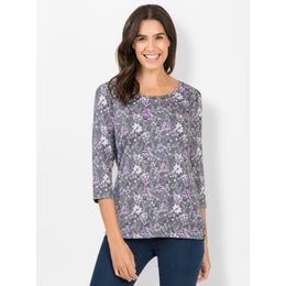 sheego Gro&szlig;e Gr&ouml;&szlig;en Print-Shirt mit 3/4-&Auml;rmeln, flieder-hellgrau-bedruckt, Gr&ouml;&szlig;e 52 - Damen
