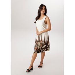 Sommerkleid Aniston SELECTED, Damen, Gr. 36, N-Gr, beige, braun, rost, camel, schwarz, taupe, Milano Rib, Obermaterial: 85% Viskose, 10% Polyester, 5% Elasthan, bedruckt, gemustert, figurumspielend knieumspielend, Rundhals, Kleider Sommerkleid, mit besonderen Farb- und Mustereffekt - NEUE KOLLEKTION, Topseller