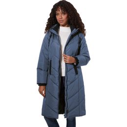 CR&Eacute;ATION L Damen Steppmantel mit Kapuze rauchblau Gr&ouml;&szlig;e 36