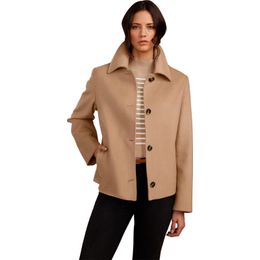 Manisa Damen Wolljacke in Velours-Qualit&auml;t camel-meliert Gr&ouml;&szlig;e 36