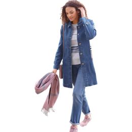 CR&Eacute;ATION L Damen Kurzmantel aus weichem Denim blue-stone-washed Gr&ouml;&szlig;e 38
