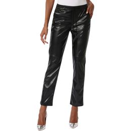 CR&Eacute;ATION L Damen Lederimitathose mit weitenverstellbarem Bund schwarz Gr&ouml;&szlig;e 36