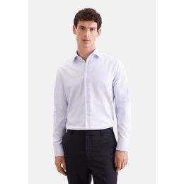 Seidensticker Herren Businesshemd "Schwarze Rose"mittelblau, Gr. 42, Strukturmuster, 100% Baumwolle, Hemden, Regular 1/1 Kentkragen Struktur