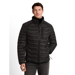 Tom Tailor Herren Steppjackeschwarz, Gr. XXXL, unifarben, Web, Obermaterial: 100% Polyester. Futter: 100% Polyester, Jacken, mit Stehkragen und