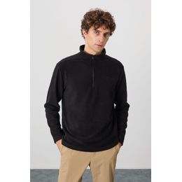 Herren Pl&uuml;sch Halbzip Sweatshirt