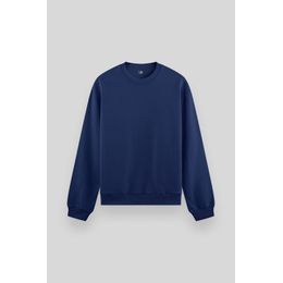 Herren Unifarben Rundhals-Sweatshirt