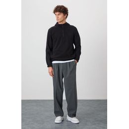 Herren Farbblockiertes Halbzip-Pl&uuml;sch-Sweatshirt