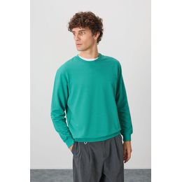 Herren Unifarben Rundhals-Sweatshirt