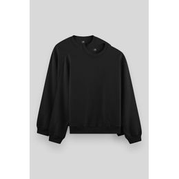Herren Unifarben Rundhals-Sweatshirt