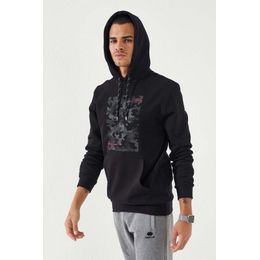 Herren Kapuzenpullover mit Camouflage-Print