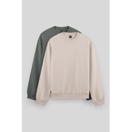 Herren Unifarben Rundhals-Sweatshirt