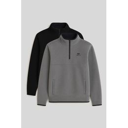 Herren Halbzip-Pl&uuml;sch-Sweatshirt