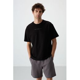 &Uuml;bergr&ouml;&szlig;e Bedrucktes Rundhals-T-Shirt
