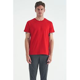 Herren Baumwoll-Elasthan Rundhals-T-Shirt