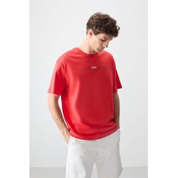 &Uuml;bergr&ouml;&szlig;en Baumwoll Crew-Neck Bedrucktes T-Shirt