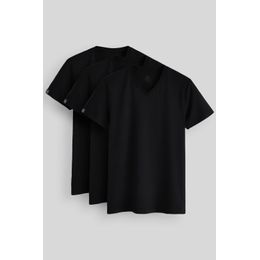 Herren Baumwolle Elastan V-Ausschnitt T-Shirt