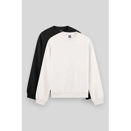 Herren Unifarben Rundhals-Sweatshirt