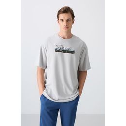 &Uuml;bergr&ouml;&szlig;e bedrucktes Baumwollmix-T-Shirt