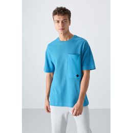 &Uuml;bergr&ouml;&szlig;en Baumwollmischung Rundhalsausschnitt T-Shirt mit Tasche