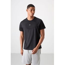Herren Unifarbenes Polyester Rundhals-T-Shirt