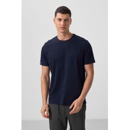 Herren Baumwolle Elasthan Rundhals T-Shirt