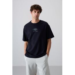&Uuml;bergr&ouml;&szlig;e Baumwoll-Mischung Logo T-Shirt