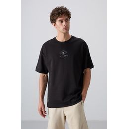 &Uuml;bergr&ouml;&szlig;e Baumwollmix Logo-T-Shirt