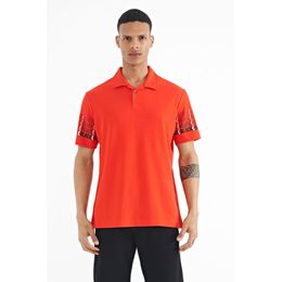 Herren Baumwoll Polo-Kragen bedrucktes T-Shirt