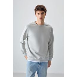 Herren Unifarben Rundhals-Sweatshirt