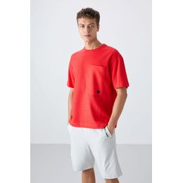 &Uuml;bergr&ouml;&szlig;en Baumwollmischung Rundhalsausschnitt T-Shirt mit Tasche