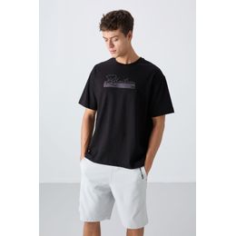 &Uuml;bergr&ouml;&szlig;en Bedrucktes Baumwollmisch-T-Shirt