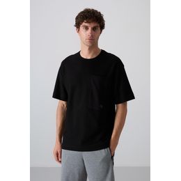 &Uuml;bergr&ouml;&szlig;en Baumwollmischung Rundhalsausschnitt T-Shirt mit Tasche