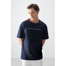 &Uuml;bergr&ouml;&szlig;en Baumwoll Crew-Neck Bedrucktes T-Shirt