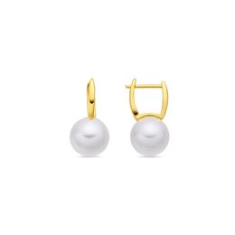 Luxenter Ohrringe mit wei&szlig;en Perlen, 18 Karat Gelbgold-Finish &ndash; Dical