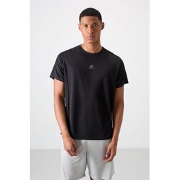 Herren Unifarbenes Rundhals-T-Shirt mit kurzen &Auml;rmeln