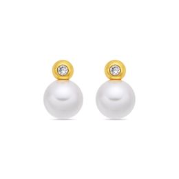 Luxenter White Pearl Ohrringe aus 18-karat-Gelbgold &ndash; Siako