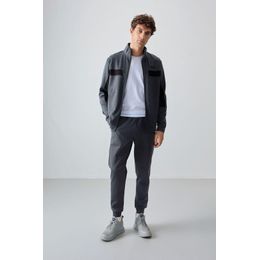 Herren Fleece Sweatshirt und Hose im Farbenblock-Design