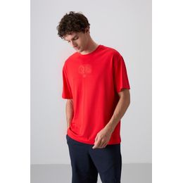 Oversized Bedrucktes Logo Rundhalsausschnitt T-Shirt