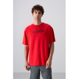 Oversized Logo-Patch Rundhals-T-Shirt