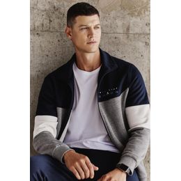 Herren Farbblockiertes Zip-Sweatshirt und Jogginghosen-Set