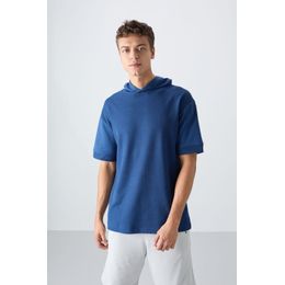 &Uuml;bergro&szlig;es Kapuzen-T-Shirt mit kurzen &Auml;rmeln
